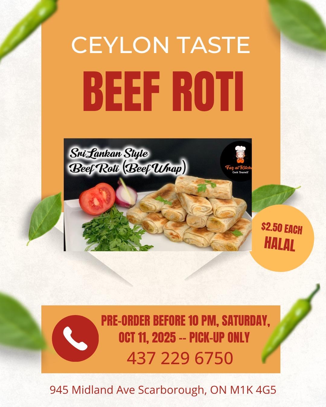 Ceylon Taste Beef Roti - Bismillaheatz.com